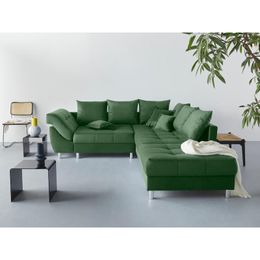 Collection AB Ecksofa »(Spar-Set) Innsbruck L-Form und Hocker« Ecksofa und Hocker, Recamiere links oder rechts montierbar flaschengrün