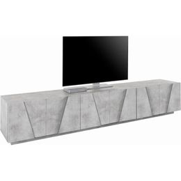 Inosign Lowboard »PING, TV-Board, TV-Band, TV-Kommode« mit 6 Türen, Breite 243, 8 cm silber beton matt 6 Türen