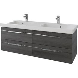 SAPHIR Waschtisch »Serie Balto Mineralmarmor-Waschtisch mit Unterschrank, 147, 8 cm breit« 2 Stk. tlg. Doppel-Waschplatz mit 4 Schubladen, in...