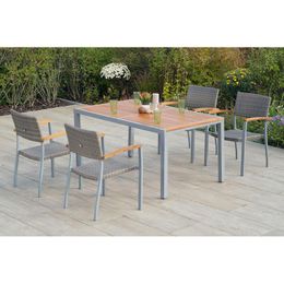 Merxx Garten-Essgruppe »Silano« 5 Stk. tlg. silber/graubeige +