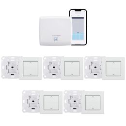 homematic IP Smart-Home-Zubeh&ouml;r &raquo;Starter Bundle&laquo; Smart Home f&uuml;r 5 Rolll&auml;den & Markisen Wei&szlig; Die verschl&uuml;sselte Kommunikation erm&ouml;glicht einen...