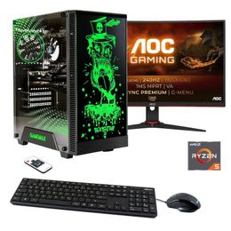 Hyrican Gaming-PC-Komplettsystem »Rockstar SET02373« 27 ′′ AMD Ryzen 5 GeForce RTX 3060 16 GB RAM 960 GB SSD inklusive 27" Curved Monitor AOC...