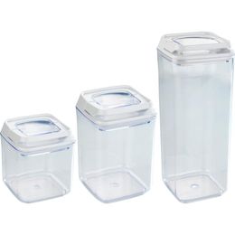 Wenko Vorratsdose »Turin« Set, 3 Stk. tlg. luftdichter Verschluss, 1, 7 l, 0, 9 l und 0, 7 l transparent/weiß