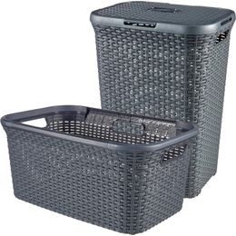 curver Wäschekorb »Style« Wäschebox (60L) und Wäschekorb (45L) anthrazit