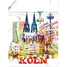 Artland Leinwandbild »Köln Dom Grafik« Köln 1 Stk. tlg. auf Keilrahmen gespannt Farbe Bild(er): bunt1