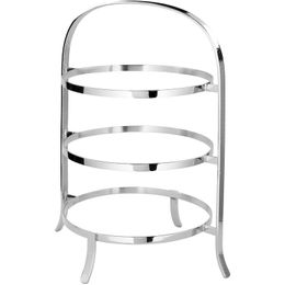 Fink Etagere &raquo;PLATE, mit feiner Hammerschlagstruktur&laquo; f&uuml;r 3 Speiseteller &Oslash; 27 cm silber Aluminium