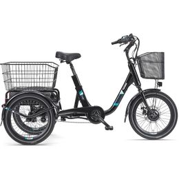 Telefunken »TC500« 3 Gang Nabenschaltung Frontmotor 250 W Pedelec, Elektrofahrrad für Damen u. Herren schwarz+schwarz