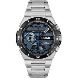 Hugo Multifunktionsuhr »#WILD« Quarzuhr, Armbanduhr, Herrenuhr, Datum, Edelstahlarmband silberfarben Markante Herrenmultifunktionsuhr