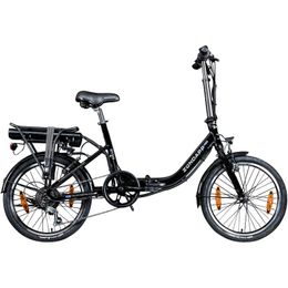 Zündapp ZÜNDAPP »Z110« 7 Gang Shimano RD-TY21 Tourney Schaltwerk Kettenschaltung Heckmotor 250 W Pedelec, Elektrofahrrad für Damen u. Herren schwarz+schwarz