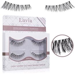 LUVIA COSMETICS Bandwimpern Natürliche Spitzen, flexibles Band, auch für Anfänger, mit Kleber. Serena schwarz Dicht & intensiv