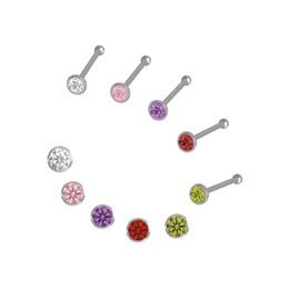 Firetti Nasenpiercing-Set »Multipack Schmuck Geschenk Silber 925 Piercing Nasenstecker« mit Zirkonia (synth.) silberfarben-rosa-lila-rot-grün +...