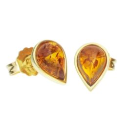 OSTSEE-SCHMUCK Paar Ohrstecker &raquo;Ohrstecker Classic 7 x 5 mm&laquo; 9 x 6 mm Sch&ouml;ne Ohrstecker mit 7x5 mm gro&szlig;en Bernsteinen