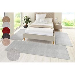 Hanse Home Bettumrandung &raquo;Pure 100&laquo; H&ouml;he 13 mm 3 Stk. tlg. Kurzflor, Unifarben, Teppich, Bettl&auml;ufer, Bettvorleger, Teppichl&auml;ufer grau Obermaterial:...