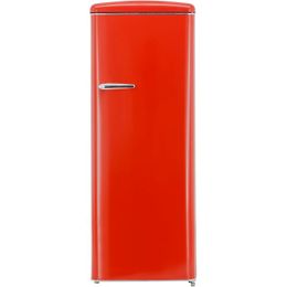 Exquisit Kühlschrank »RKS325-V-H-160F rot« 144 cm hoch 55 cm breit 229 L Volumen rot Rollen hinten - leichtgängig für ein schnelles Verschieben