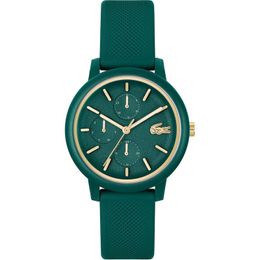 Lacoste Damen Multifunktionsuhr &raquo;Lacoste.12.12 LADIES MULTI&laquo; Quarzuhr, Armbanduhr, Damenuhr, Datum, Silikonarmband gr&uuml;n