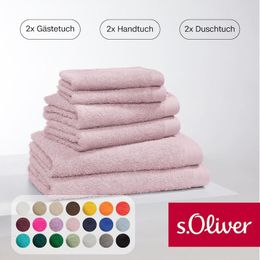 s.Oliver Handtuch Set »Premium Qualität, 600 gr/m²« Set 6 Stk. Walkfrottier 2 Gästetücher 30x50, 2 Handtücher 50x100, 2 Duschtücher 70x140 rose...