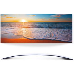 Artland Wandbild »Sonnenuntergang und das Meer« Strand 1 Stk. tlg. 3D Optik gebogen Farbe Bild(er): blau