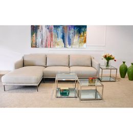 LEONIQUE Ecksofa »Denver« Ecksofa, L-Form links, Stoff beige, abwaschbar, ca. 269x158x44 cm beige