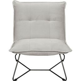 ED EXCITING DESIGN Sessel »Vico« mit Design-Gestell aus schwarzem Metall, in Cord beige