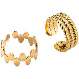 Firetti Ring-Set »Multipack Schmuck Geschenk Damenring« Made in Germany gelbgoldfarben 5,3 g Trendiges 2-teiliges Ringset