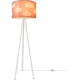 Paco Home Stehlampe »Trina Cosmo« E27 Stehlampe Kinderzimmer Stoff Lampenschirm Spielzimmer Wolken Pastell Weiß