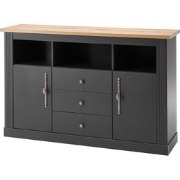 Home Affaire Sideboard »Westminster BESTSELLER!« Breite ca. 150cm, im romantischen Landhausstil Dunkelgrau, Wotan Eiche Home Affaire – Idyllisch,...