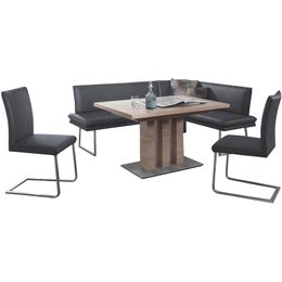 K+w Komfort & Wohnen K+W Komfort & Wohnen Essgruppe &raquo;Santos III&laquo; 4 Stk. tlg. gepolsterte Eckbank und St&uuml;hle, langer Schenkel rechts oder links schwarz