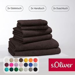 s.Oliver Handtuch Set »Premium Qualität, 600 gr/m²« Set 6 Stk. Walkfrottier 2 Gästetücher 30x50, 2 Handtücher 50x100, 2 Duschtücher 70x140 braun...