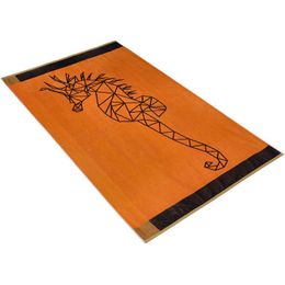 Vossen Strandtuch »seahorse« geometrisches Seepferdchen Design orange Obermaterial: 100% Baumwolle B/L: 100 cmx180 cm