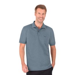 TRIGEMA Poloshirt »Poloshirt DELUXE Piqué« 1 Stk. tlg. steingrau-melange L L DELUXE-Piqué-Qualität
