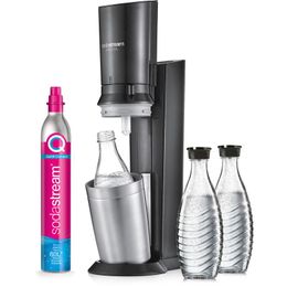 SodaStream Wassersprudler »Crystal 3.0 - Vorteilspack« mit Quick Connect CO2-Zylinder und 3x Glaskaraffe 0, 7 L titanfarben 0