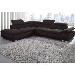 Sit & More SIT&MORE Ecksofa »Valentine L-Form, B: 272 cm« mit Arm- & Kopfteilverstellung, optional mit Bettfunktion schwarz