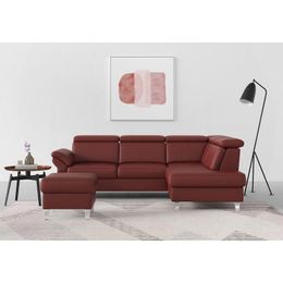 Sit & More SIT&MORE Ecksofa »Arngast L-Form« inklusive Kopfteilverstellung und Federkern merlot