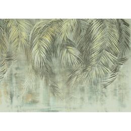 Komar Vliestapete &raquo;Digitaldruck Vlies - Palm Fronds - Gr&ouml;&szlig;e 350 x 250 cm&laquo; bedruckt glatt Wohnzimmer, Schlafzimmer bunt Vlies