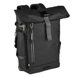 Camel Active Rucksack »Explore« wasserabweisendes recyceltes Nylon und reflektierende Reißverschlüsse schwarz B/H/T: 36 cm x 51 cm x 14 cm B/H/T:...