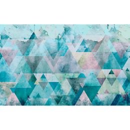 Komar Vliestapete &raquo;Digitaldruck Vlies - Triangles Blue - Gr&ouml;&szlig;e 400 x 250 cm&laquo; bedruckt glatt Wohnzimmer, Schlafzimmer blau Vlies