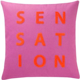 Sportalm KITZBÜHEL Kissenbezüge »Sensation« mit aufgesticktem Schriftzug pink-orange Obermaterial: 95% Polyester, 5% Baumwolle B/L: 50 cm x 50 cm