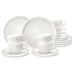 Seltmann Weiden Kaffeeservice »Sento Home, Geschirr-Set, 18-teilig« harmonisch geschwungene Form Aura white