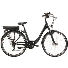 HOLLANDIA &raquo;Lido&laquo; 7 Gang Shimano Tourney Schaltwerk Kettenschaltung Frontmotor 250 W Pedelec, Elektrofahrrad f&uuml;r Damen u. Herren Schwarz+schwarz