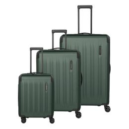 Travelite Herren Travelite Trolleyset &raquo;DYNAMIIC S+/M/L, verschiedene Farben&laquo; Hartschalen-Koffer ABS Volumenerweiterung gr&uuml;n
