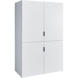BASIC BY BALCULINA Pantryk&uuml;che &raquo;Pantryk&uuml;che Heidelberg BxHxT 124x200x70 cm&laquo; Breite 124cm, Metallgriffe, FSC-Mix 70% K&uuml;che: wei&szlig; + Front: wei&szlig; +...