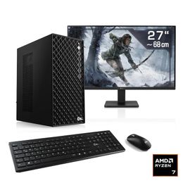 CSL PC-Komplettsystem »Mystic V24124« 27 ′′ AMD Ryzen 7 GeForce RTX 4060 32 GB RAM 1.000 GB SSD schwarz Inkl. 27 Zoll Full-HD Monitor, Maus,...