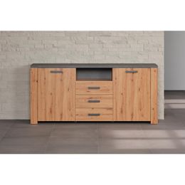 Home Affaire Sideboard »Ambres« 1 Stk. tlg. Sideboard, 2 Türen, 3 Schubkasten, 1 Fach, Soft-Close 180/40/83 cm Artisan Eiche Melamin Sideboard,...