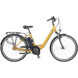 Prophete &raquo;Geniesser Pro&laquo; 7 Gang Shimano Nabenschaltung Mittelmotor 250 W Pedelec, Elektrofahrrad f&uuml;r Damen u. Herren goldfarben+schwarz