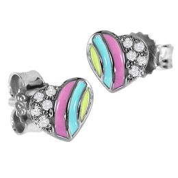 OSTSEE-SCHMUCK Paar Ohrstecker &raquo;Ohrstecker kleines Herz Ohrstecker kleines Herz&laquo; 6 x 6 mm Niedliche Silberohrstecker, rhodiniert