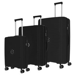 Travelite Trolleyset »ORBITA 4w S/M/L« Hartschalen-Koffer Kofferset Reiseset Handgepäck Aufgabegepäck schwarz