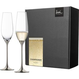 EISCH GERMANY Sektglas &raquo;Champagner Exklusiv&laquo; Auflage in Platin, 180 ml, 2-teilig grau/transparent