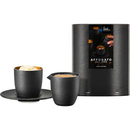 EISCH GERMANY Espressoglas »COSMO GOLD, Made in Germany« Affogato al oro Glas mit Kännchen, veredelt mit Echtgold, 100 ml schwarz, goldfarben
