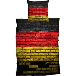 CASATEX Bettwäsche »German Flag« 2 Stk. tlg. mit Deutschland-Flagge bedruckt schwarz/rot/goldfarben Obermaterial: 100% Baumwolle B/L: 135 cm x 200 cm