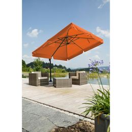 Schneider Schirme Ampelschirm &raquo;Rhodos&laquo; mit Schutzh&uuml;lle und Schirmst&auml;nder, ohne Wegeplatten terracotta Obermaterial: 100% Polyester